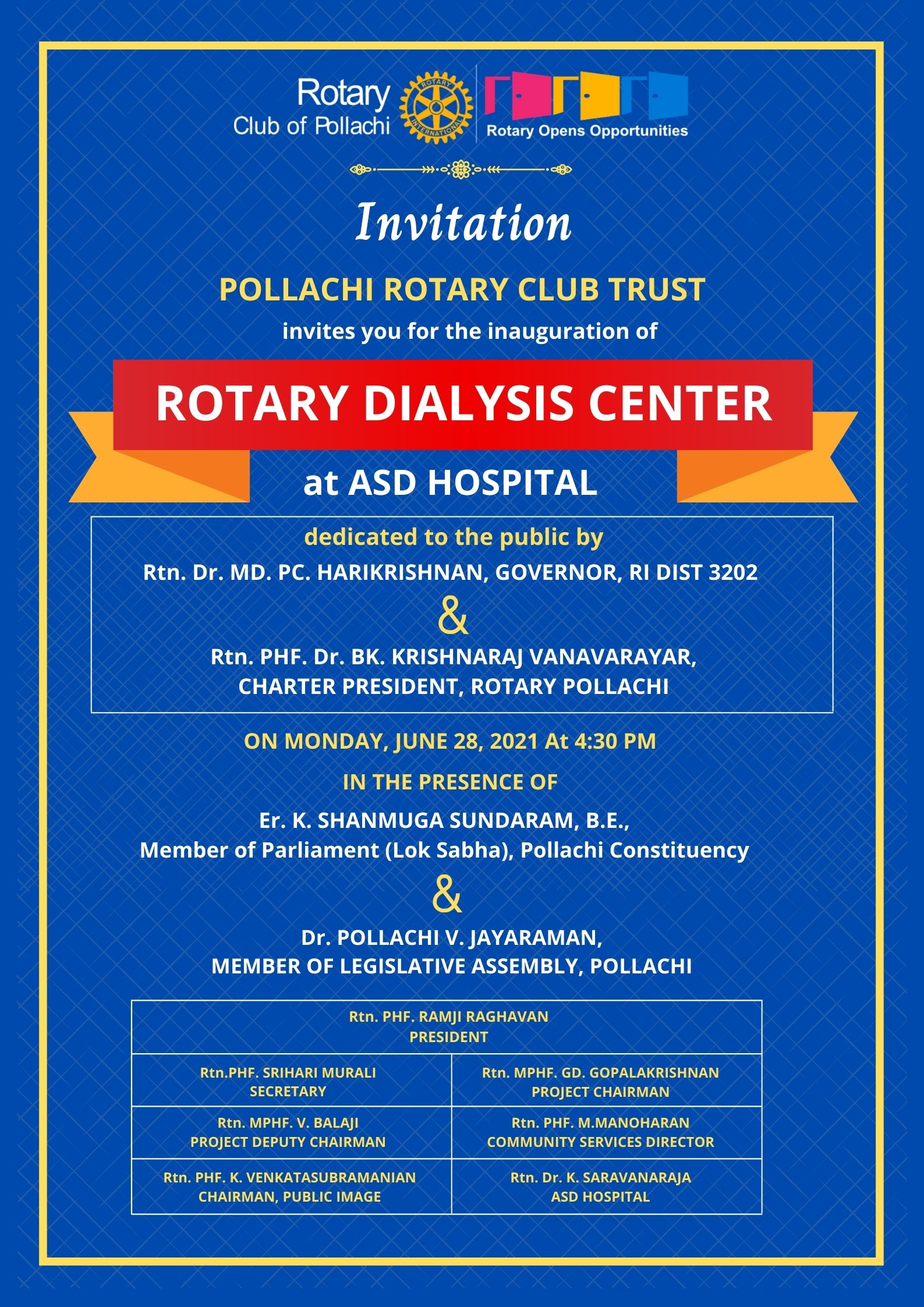 Events from July 20, 2020 – July 12, 2021 – Rotary Club Of Pollachi